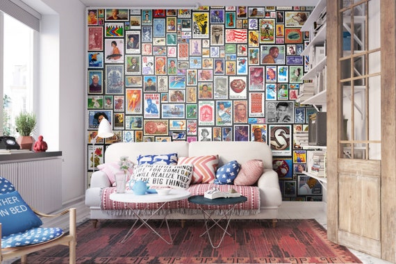 Vintage Postage Stamp Wallpaper