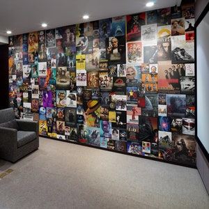 Movie Posters Wallpaper - Famous Films Photo Collage - Peel & Stick or ...