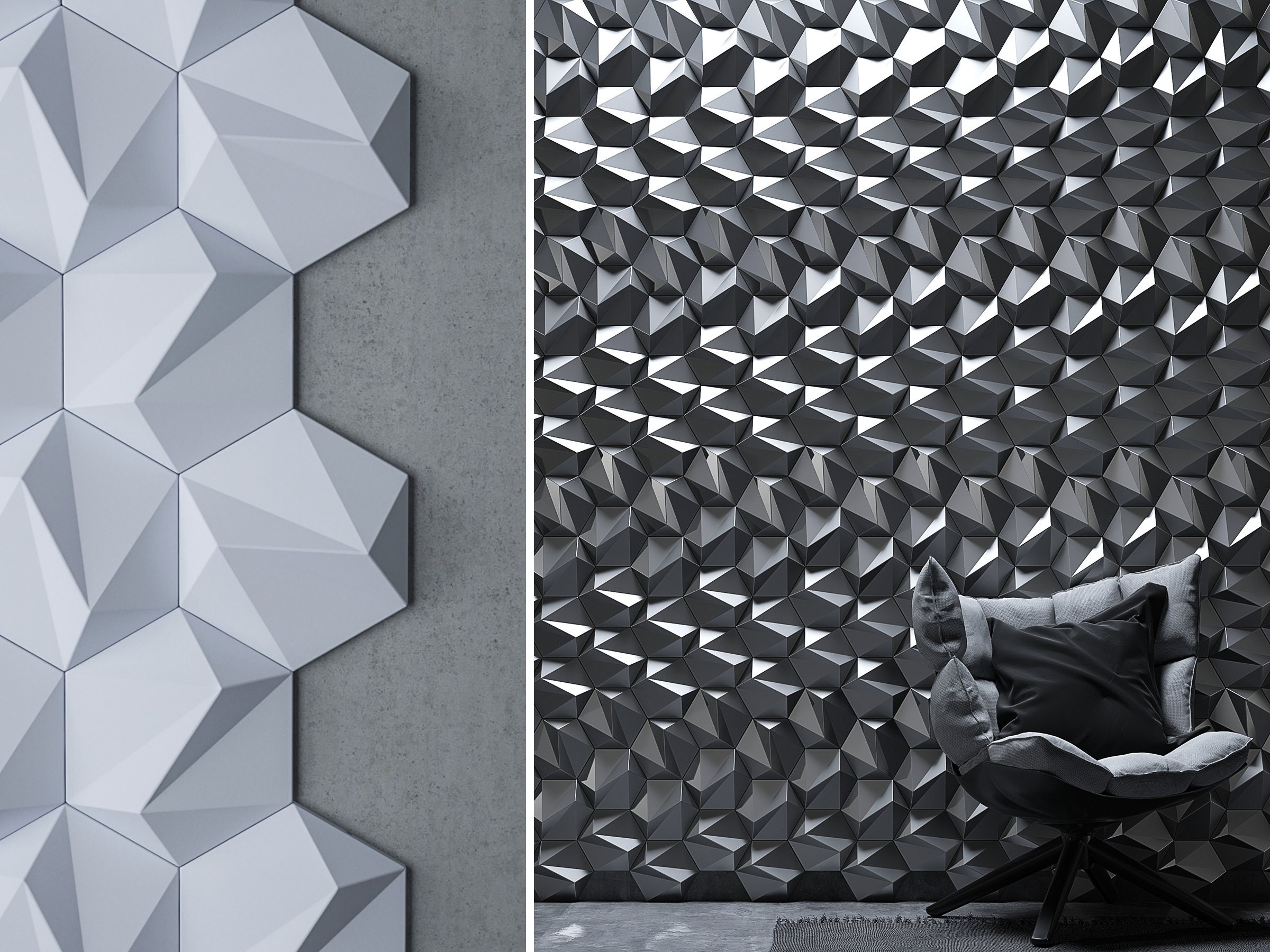 ZETA 3D Wall Panels: DIY Copolymer Tile System DMR005 - Etsy