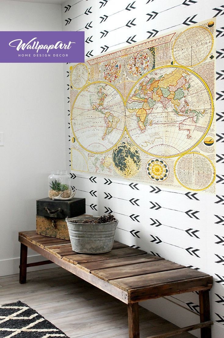 Vintage Map Wall Mural World Map Wall Mural Old Map Wall | Etsy