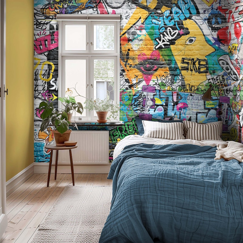 Graffiti Wallpaper Home - Etsy