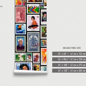 Postage Stamps Peel and Stick Wall Decal, Vintage Postcards Collage ...