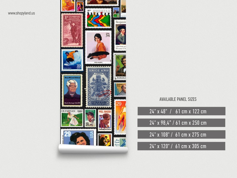 Postage Stamps Peel and Stick Wall Decal Vintage Postcards - Etsy