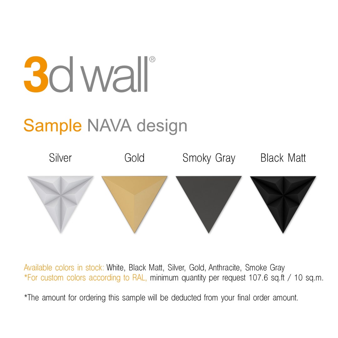 Nava 3D Wall Tiles System, Sample Box, 3D Wall Decoration 4 Tiles, Nava ...
