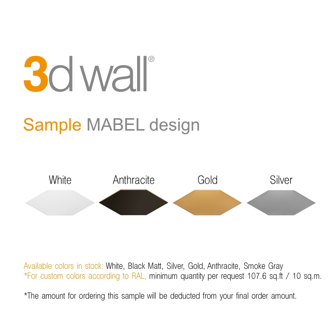 3D Wall Panels MABEL Sample Box, 3D Wall Decor 4 Tiles, Mabel 3D ...