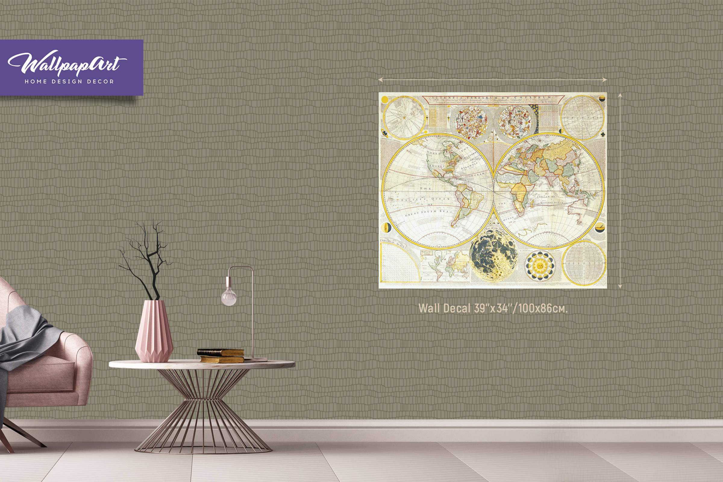 Vintage Map Wall Mural World Map Wall Mural Old Map Wall | Etsy