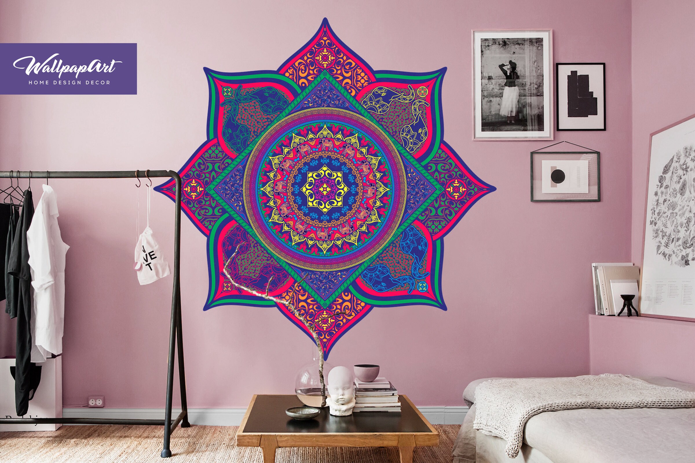 Removable Mandala Wall Mural Yoga Wall DecalPeel and Stick | Etsy