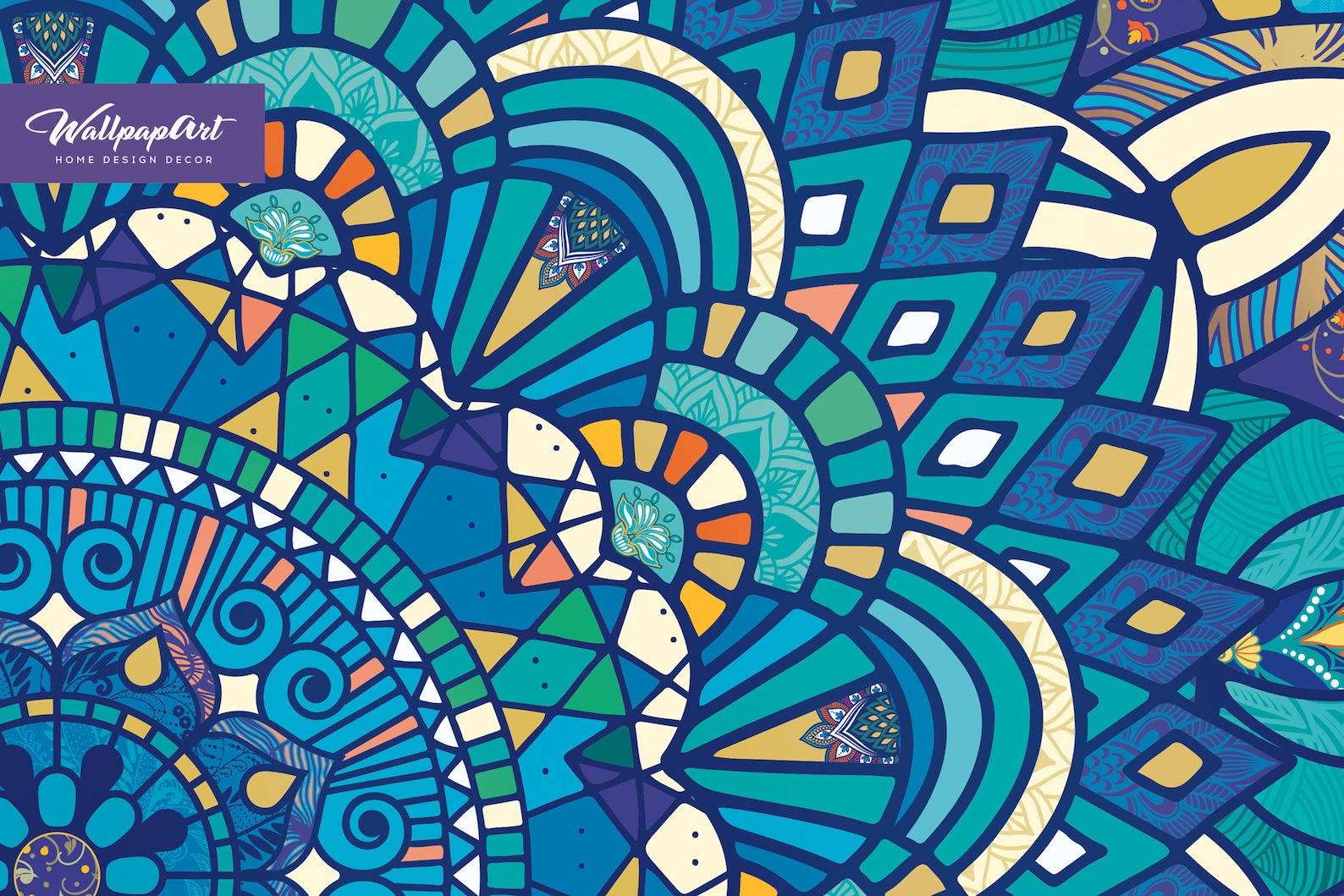 Indian Mandala Wall Mural, Removable Mandala Decal, Self Adhesive Wall ...