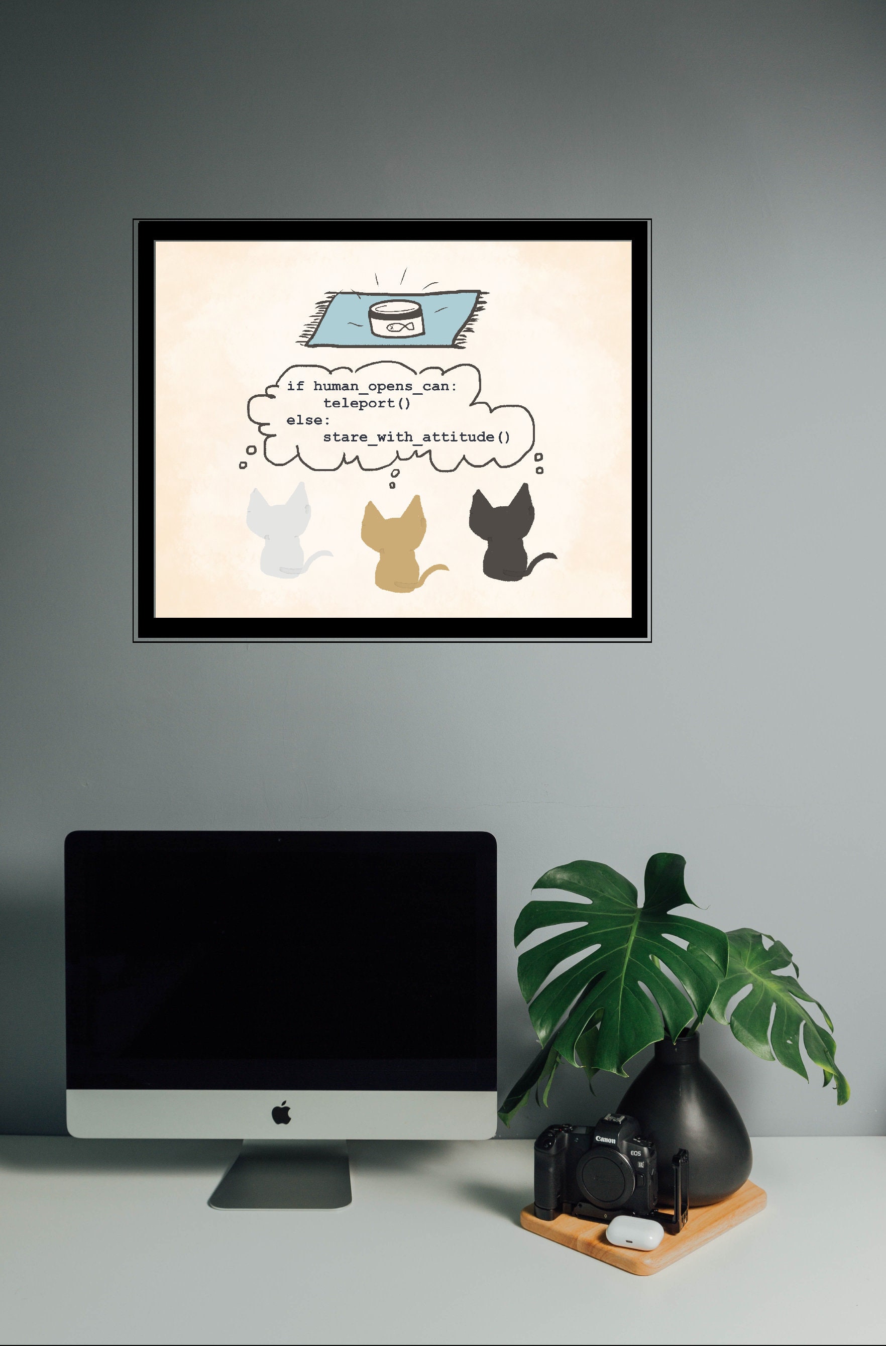 Printable Digital Original Art Cats Coding for Food With If Statement ...