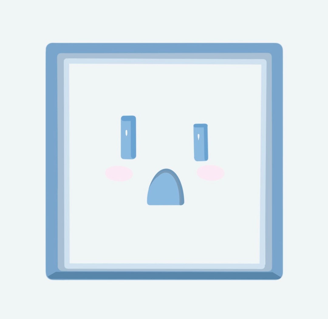 2 X 2 Inch Power Outlet Face Inspired Vinyl Sticker optional Magnetic ...