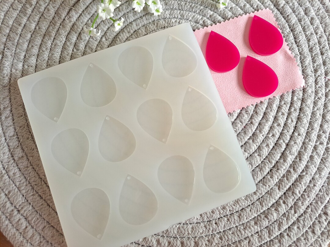 Large Teardrop Silicone Earring Mould, Resin Moulds, Molds, Silicone ...