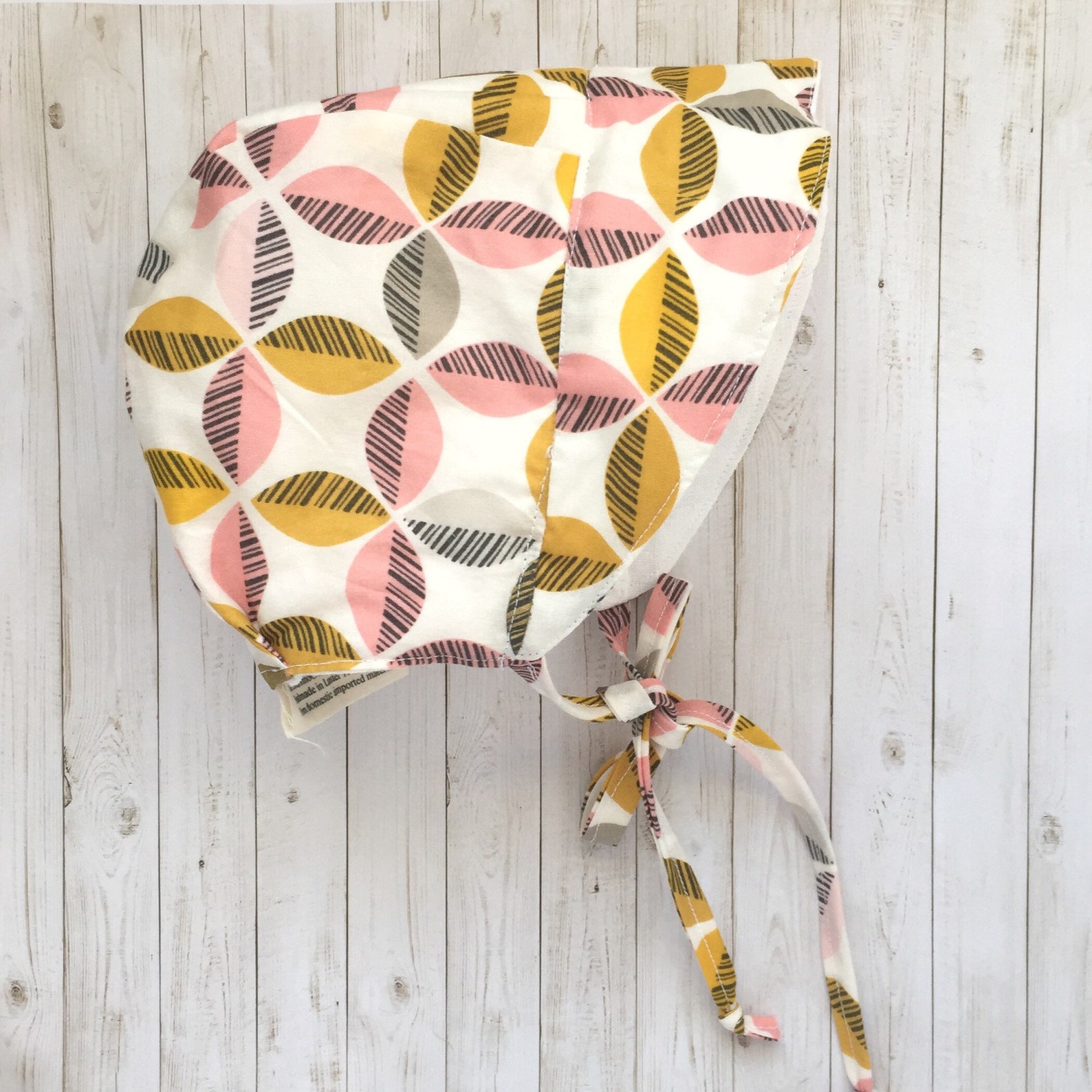 Baby Sun Bonnet, Reversible White Linen and Organic Cotton Baby Bonnet ...