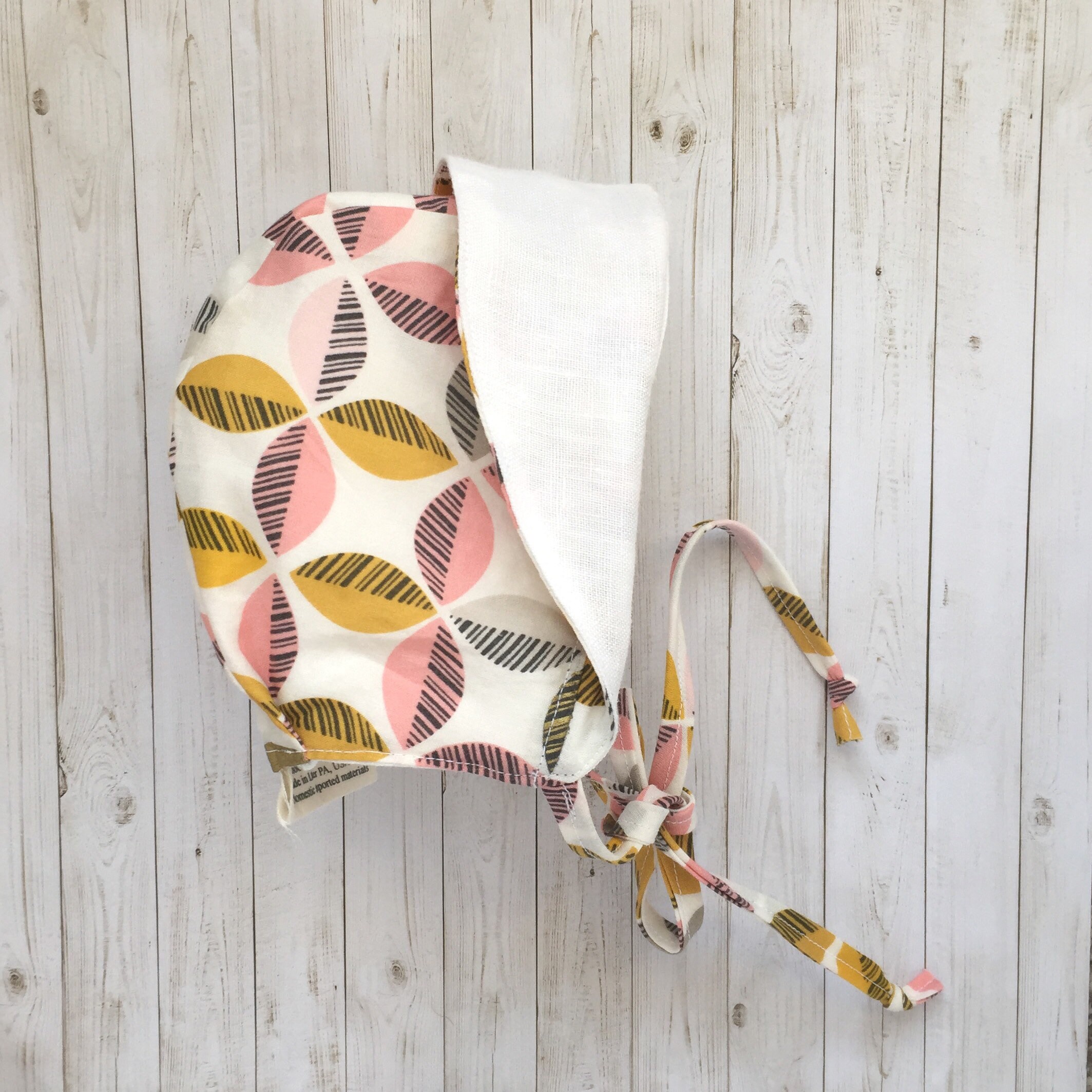 Baby Sun Bonnet Reversible White Linen and Organic Cotton - Etsy