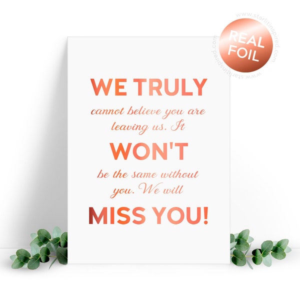 Large Leaving Card - Etsy UK
