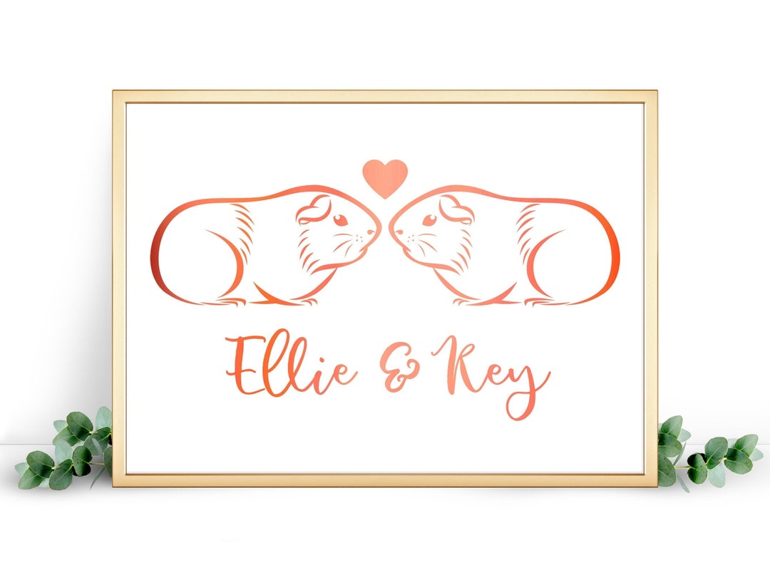 Personalised Guinea Pig Name Sign Print. Custom Name Print With Your ...