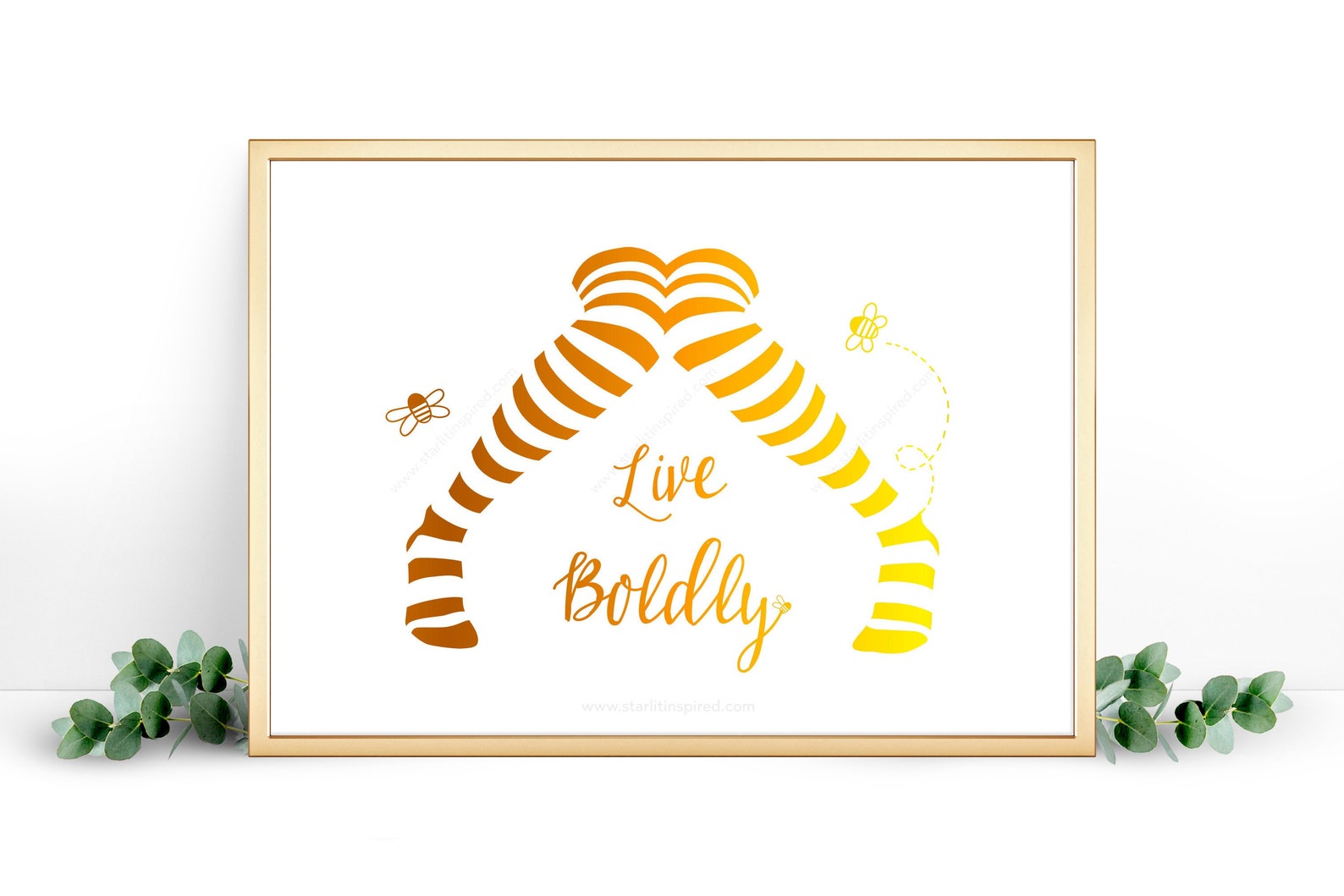 Live Boldly Positive Quote Wall Art / Decor. Bumblebee - Etsy