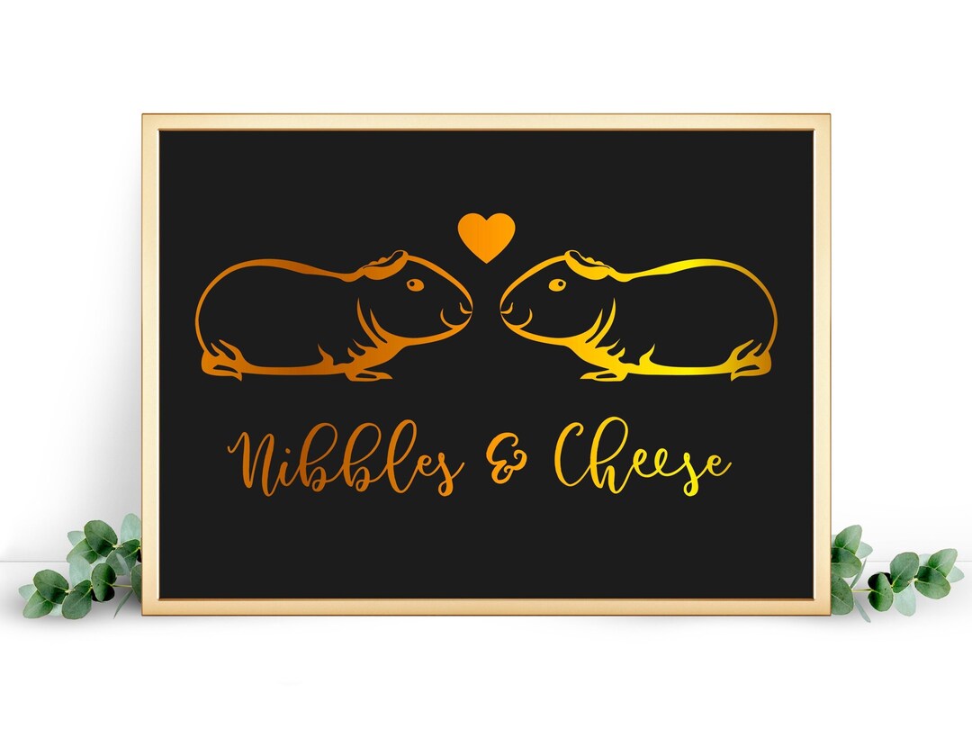 Personalised Skinny Guinea Pig Name Sign Print. Custom Name Print With ...