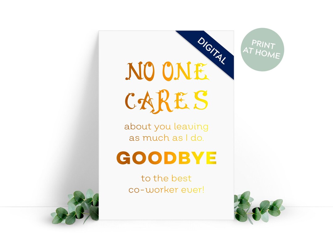 Printable Leaving Card - Pack of 3 Colours. Instant DIGITAL Download ...