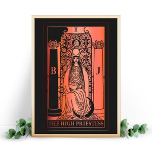 The High Priestess. Tarot Poster Foiled on a Black Cardstock. Gold ...
