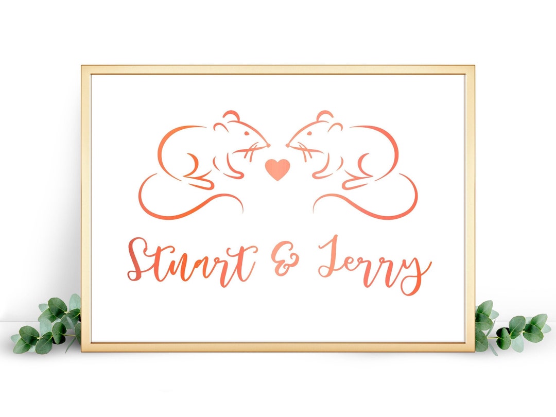 Personalized Mice/gerbil Foil Print, Pet Name Sign - Etsy