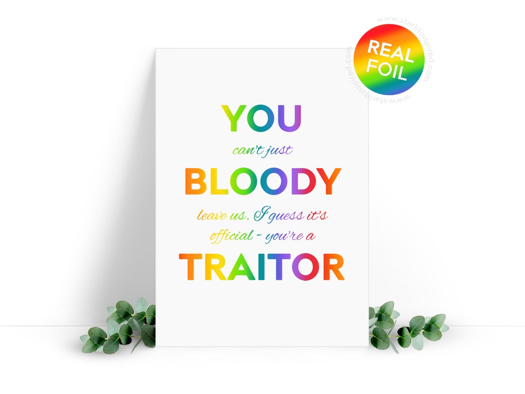 Leaving Card You Bloody Traitor. Funny Rude New Job Card for Co-worker ...