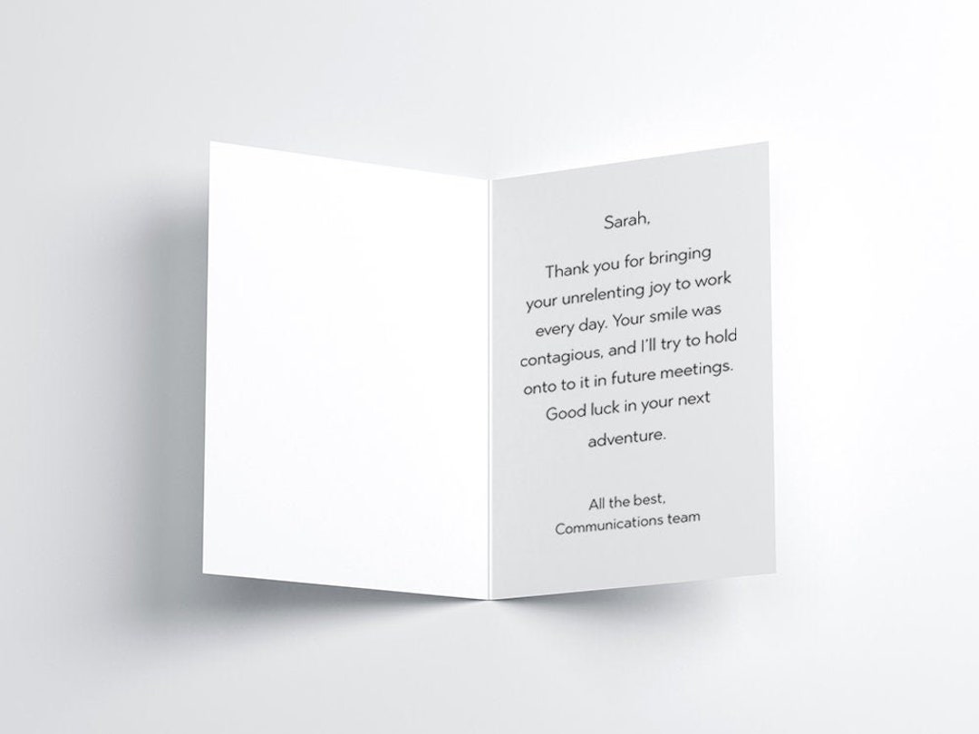 Printed Gift Message for A6 Cards. Not Sold on Its Own - Must Be ...