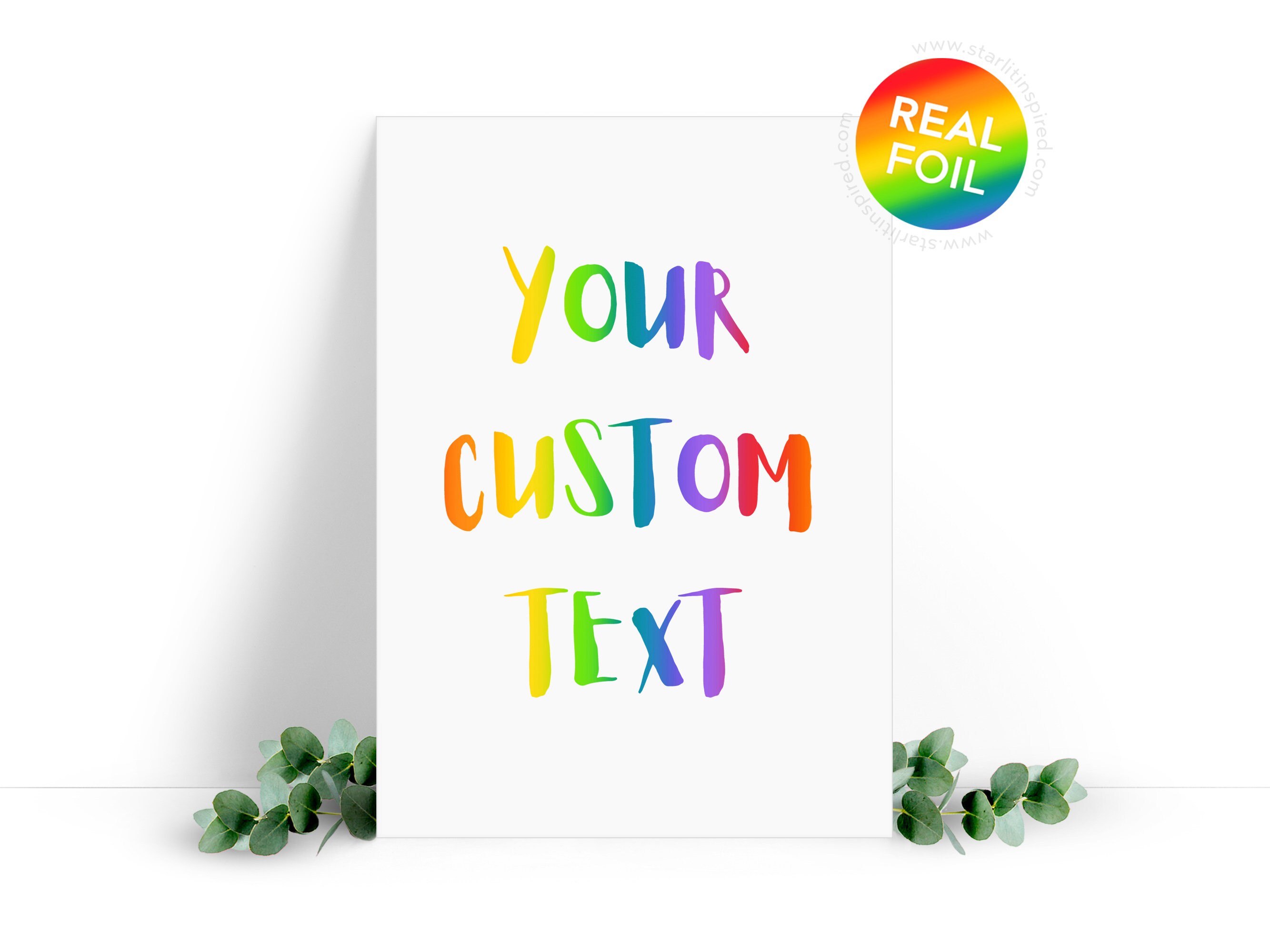 A5 Large Card Custom Quote / Text Card With Your - Etsy