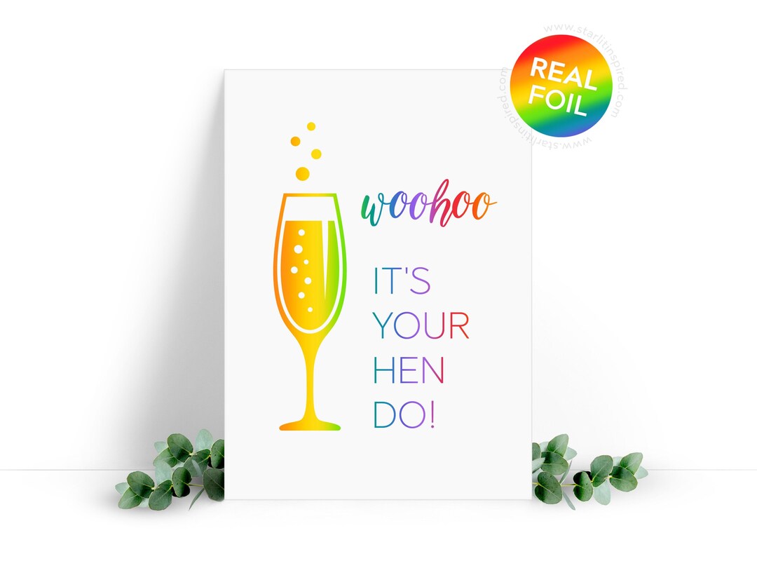 Hen Do Greeting Card for a Bride Made With Foil. Woohoo It's Your Hen ...