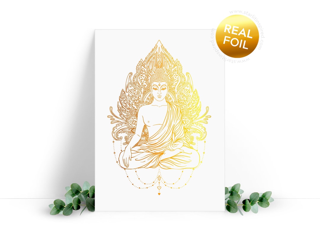 Buddha Greeting Card Made With Foil. A Gift for Practitioners of ...