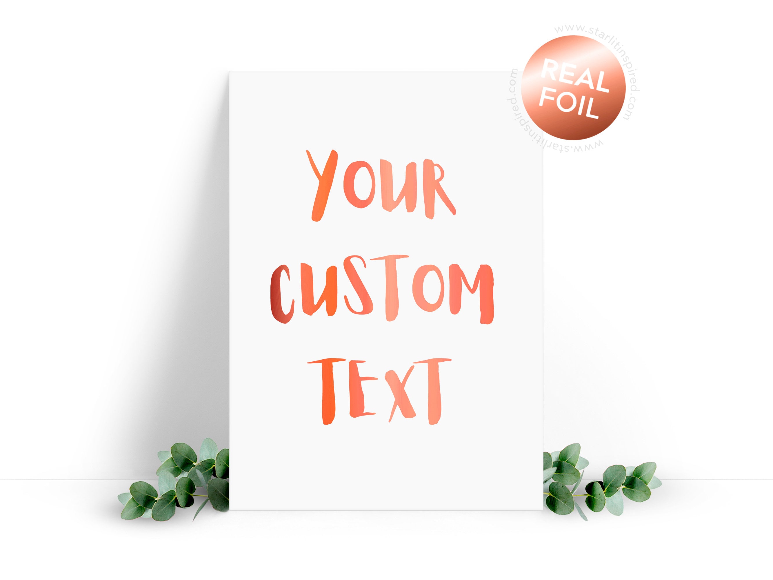A5 Large Card Custom Quote / Text Card With Your - Etsy