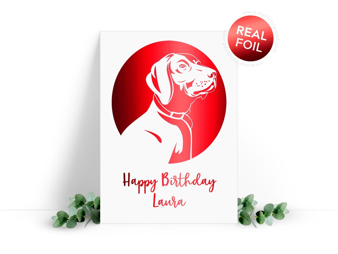 German Shorthaired Pointer Birthday Card With Custom Personalised Name ...