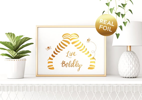 Live Boldly positive quote wall art / decor. Bumblebee | Etsy