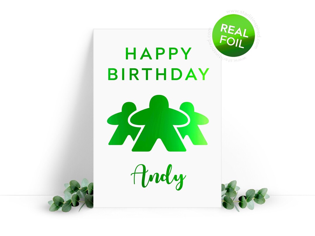 Board Game Meeple Birthday Card With Custom Personalised Name. Tabletop ...