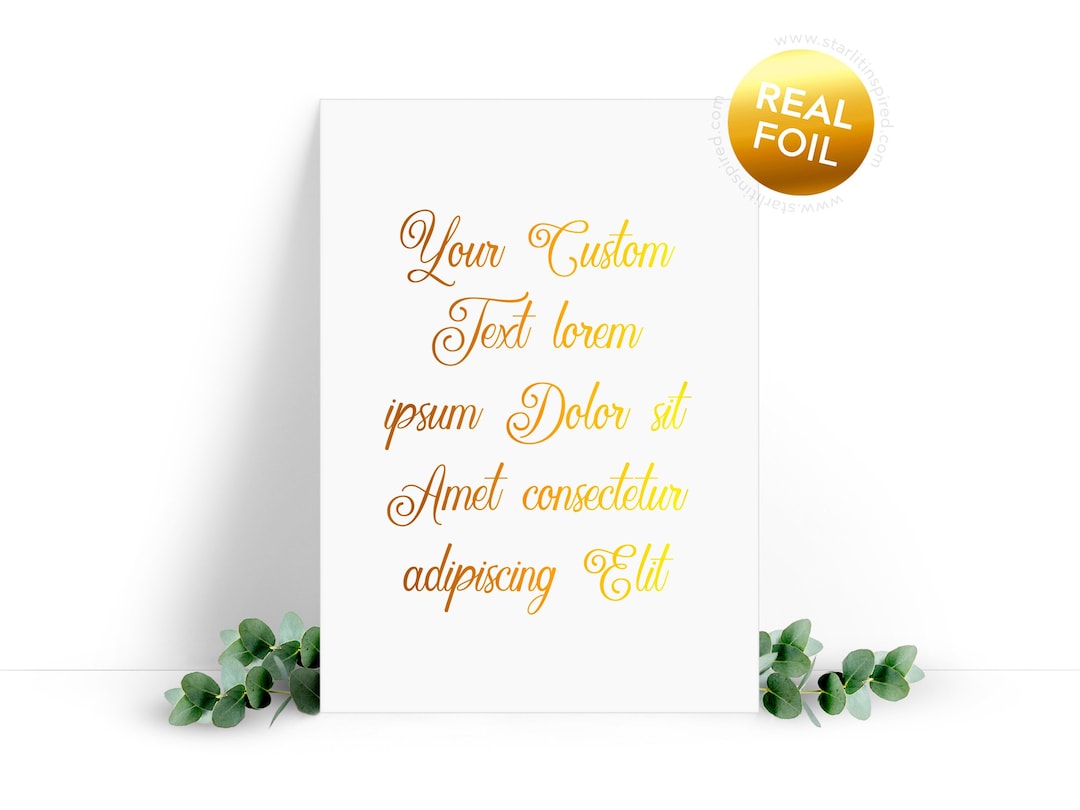 A5 Large Card - Custom Quote / Text Card With Your Personalised Message ...