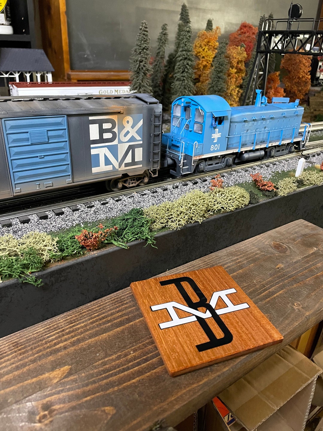 Railroad Coaster - Boston & Maine Railroad - Railroad Gift - Wooden ...