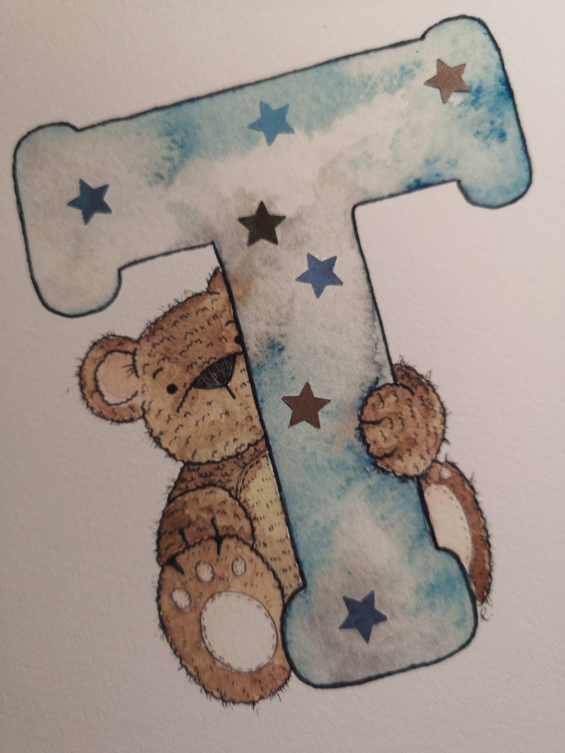 Teddy Illustrated Letter T - Etsy