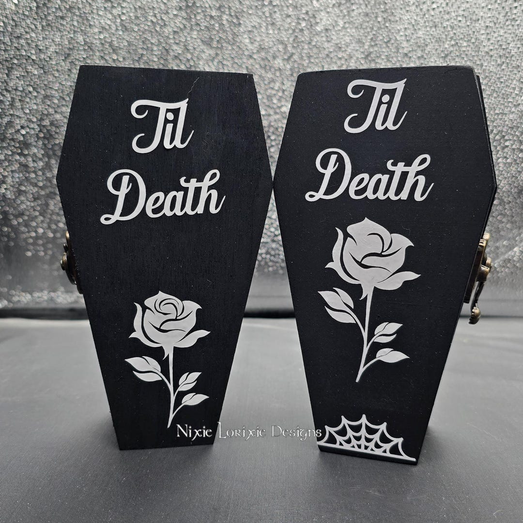 Hand Painted Til Death Wood Coffin Box With Hinged Lid - Etsy