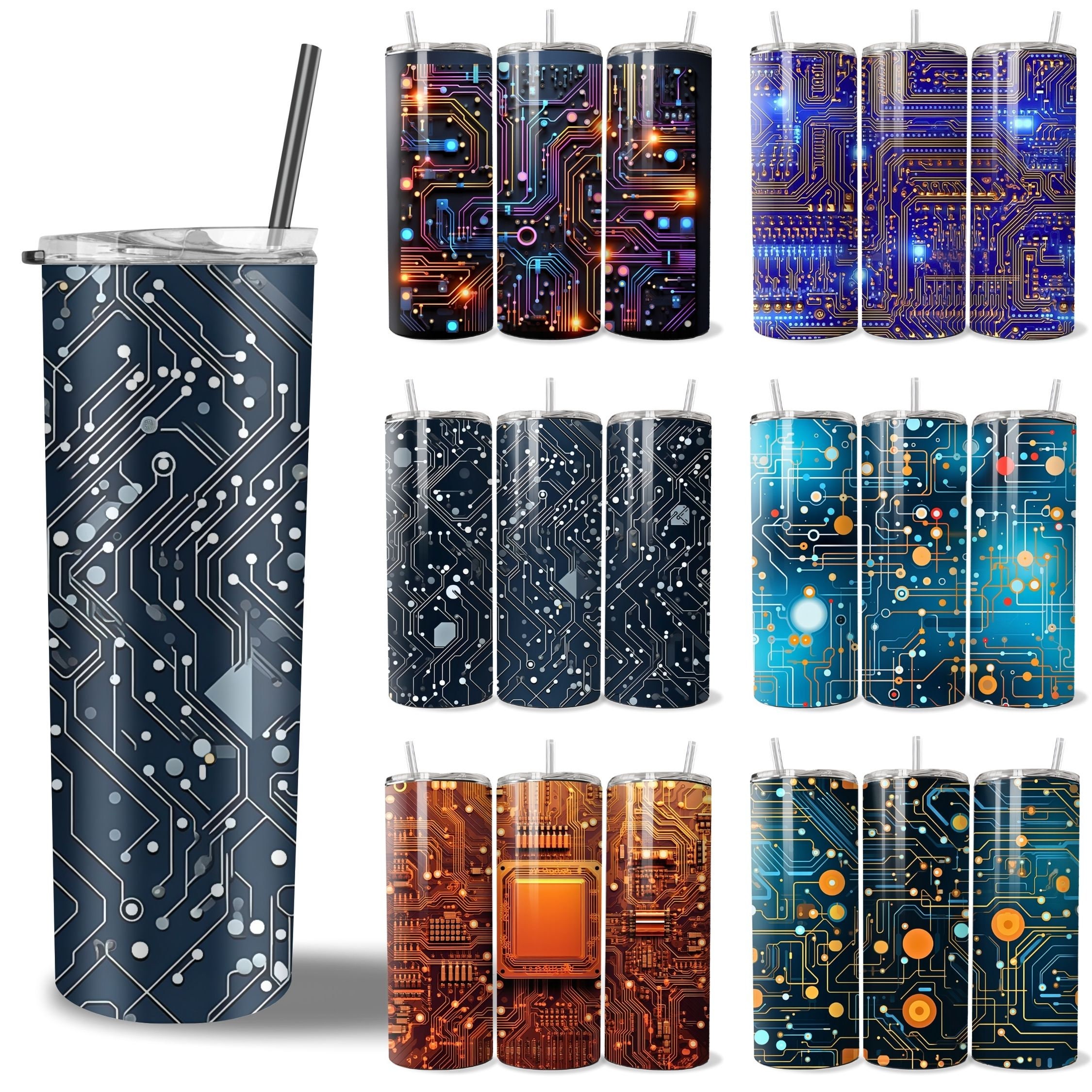 24 Circuit Board Tumbler Wrap for Men IT Engineer Computer Programmer ...