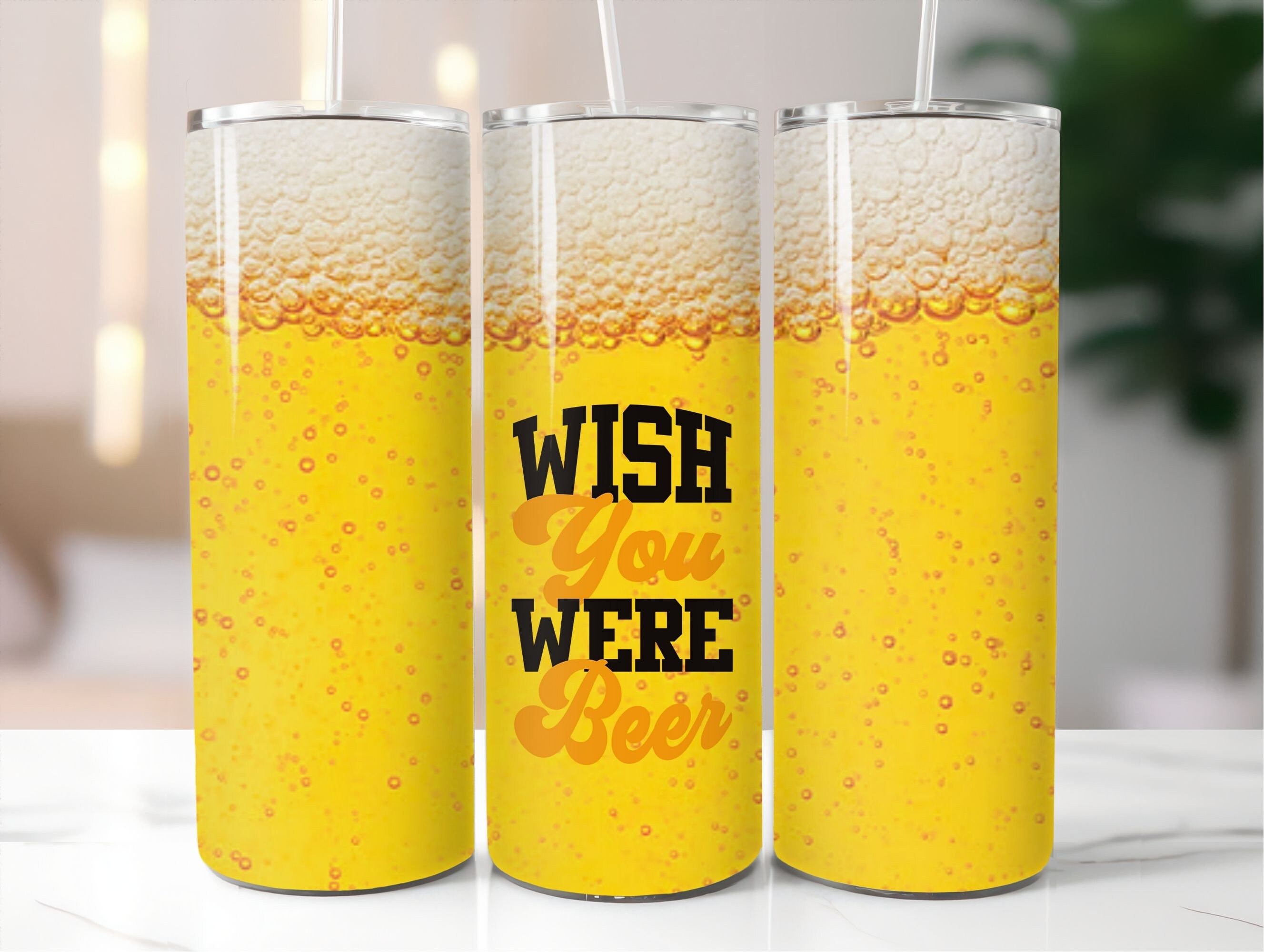 Wish You Were Beer Tumbler Wrap for Men, Beer Sublimation Tumbler ...