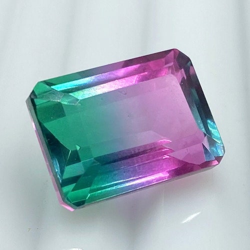 Natural Crystal Watermelon Tourmaline Gemstone Faceted Doublet - Etsy