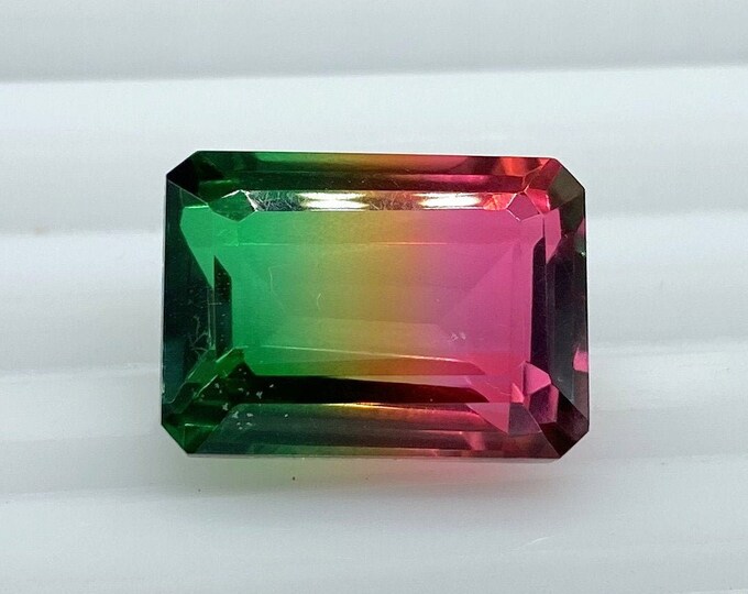 Natural Crystal Watermelon Tourmaline Gemstone Faceted Doublet - Etsy