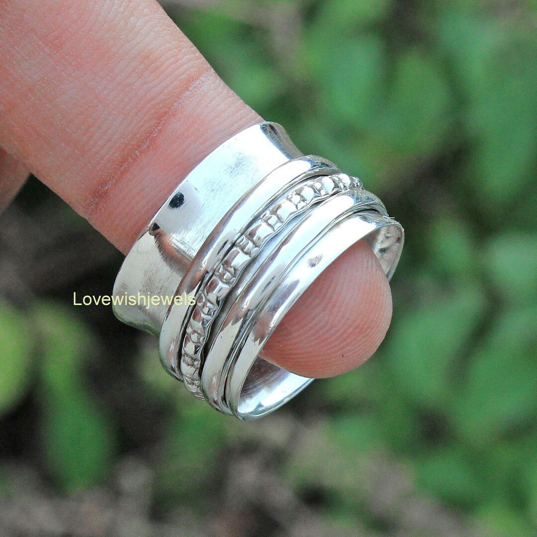 Spinner Ring, Spinning Ring, 925 Sterling Silver Ring, Meditation Ring ...