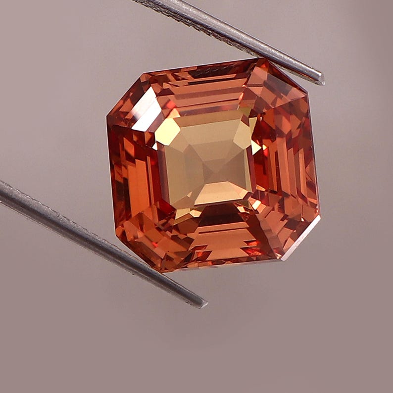 Flawless Ceylon Bi-color Padparadscha Sapphire Gemstone, 14x14mm ...