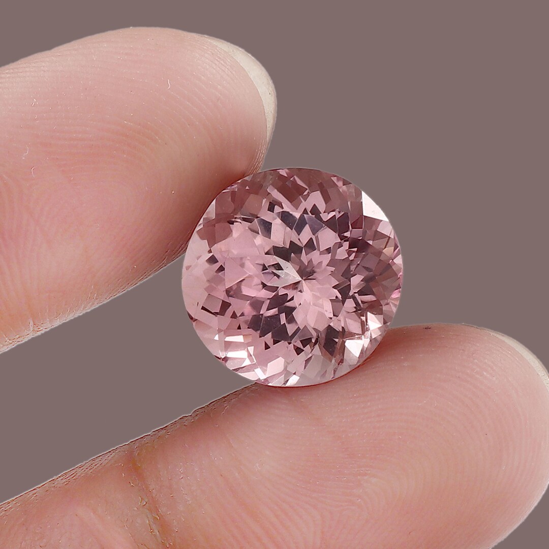 Flawless Madagascar Pink Morganite Gemstone: 10x10mm Round Cut - Etsy