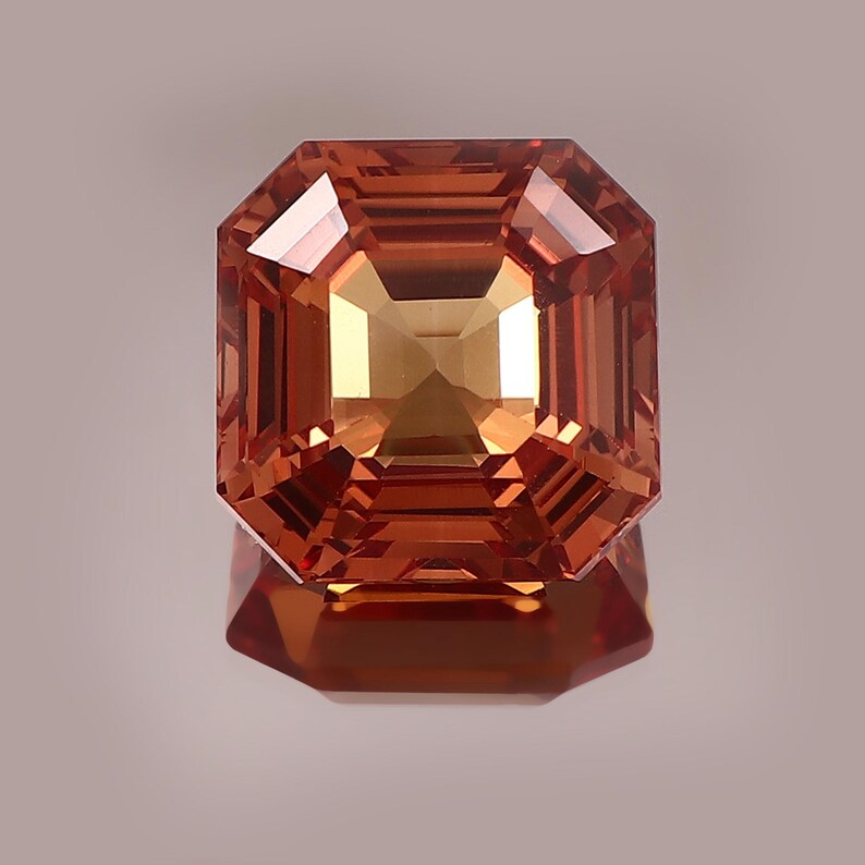 Flawless Ceylon Bi-color Padparadscha Sapphire Gemstone, 14x14mm ...