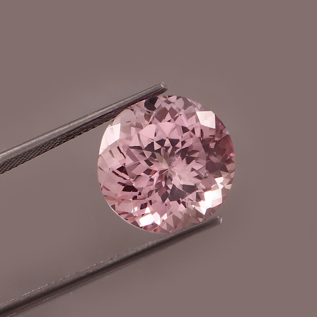 A+ Madagascar Pink Morganite Gemstone: 12x12mm Round Cut 12.50ct - Etsy