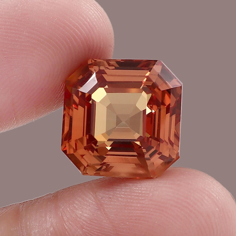 Flawless Ceylon Bi-color Padparadscha Sapphire Gemstone, 14x14mm ...