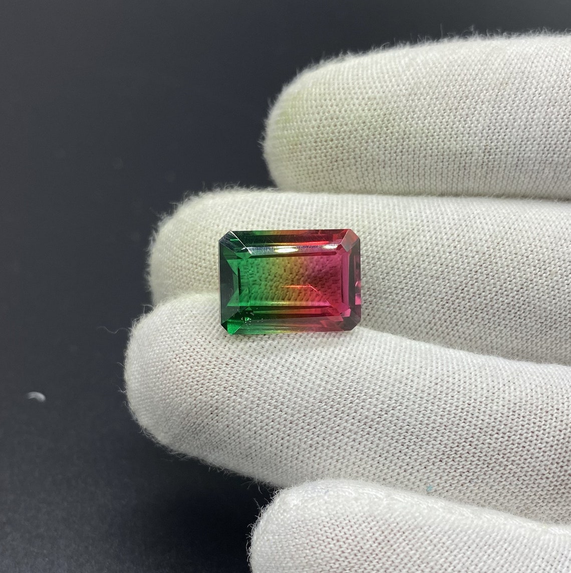 Natural Crystal Watermelon Tourmaline Gemstone Faceted Doublet - Etsy