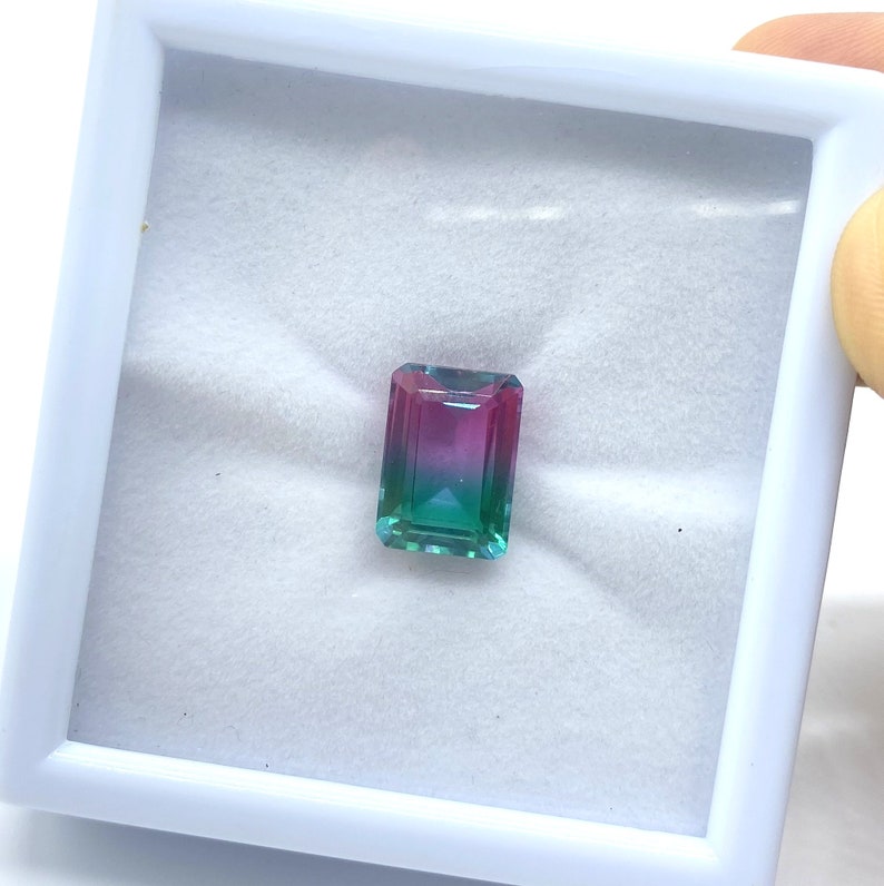 Bi Color Watermelon Tourmaline Gemstone, Natural Doublet Crystal ...