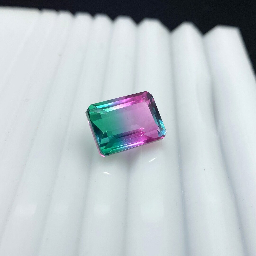 Bi Color Watermelon Tourmaline Gemstone, Natural Doublet Crystal ...